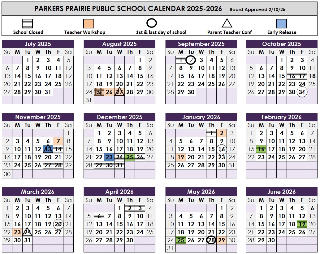 Calendar - Parkers Prairie Public Schools